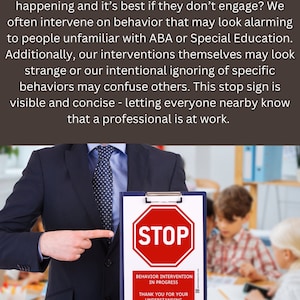 Behavior Intervention Sign, ABA Stop Sign, RBT Badge, BCBA Badge, Sped ...