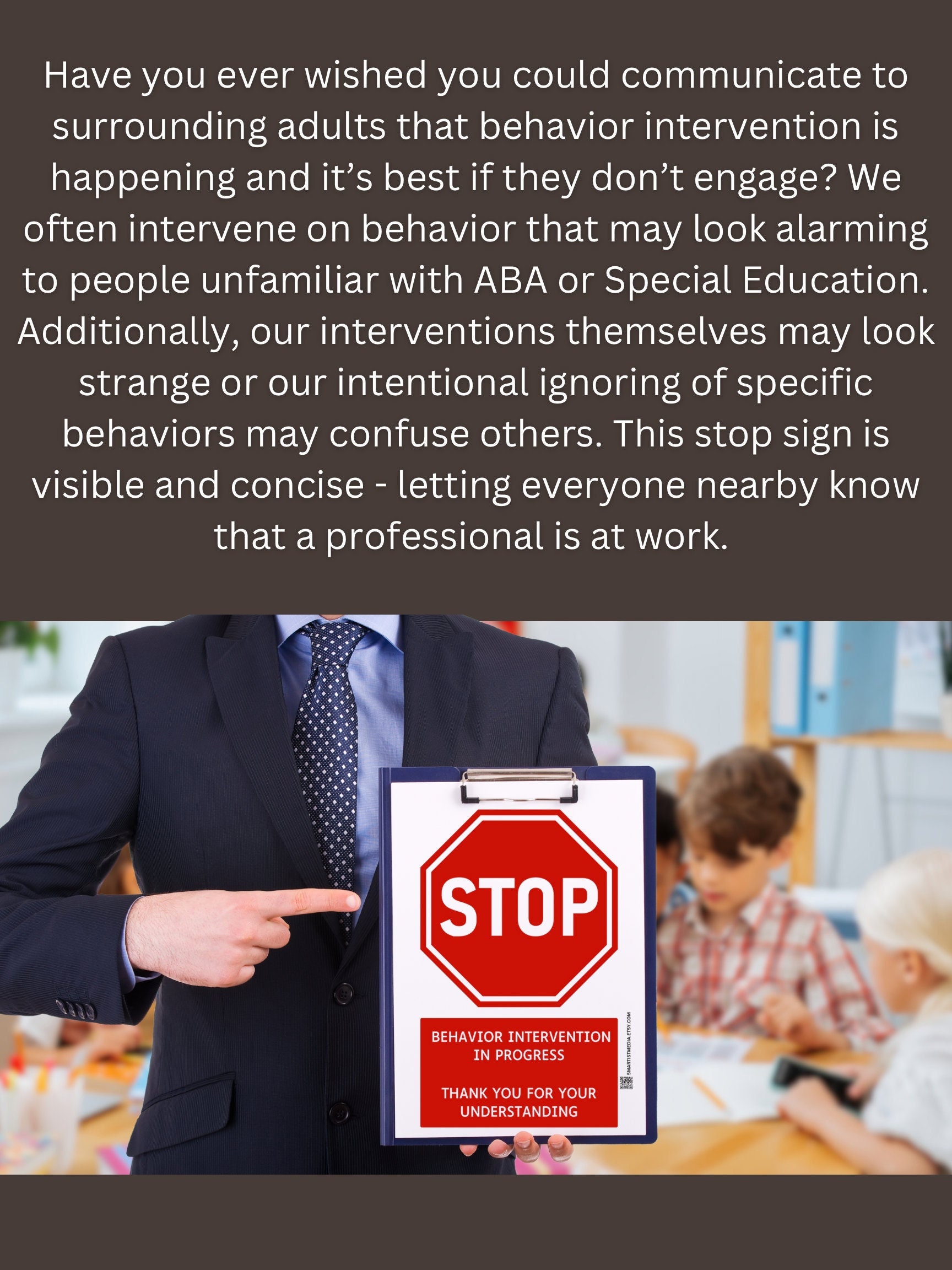 Behavior Intervention Sign, ABA Stop Sign, RBT Badge, BCBA Badge, Sped ...