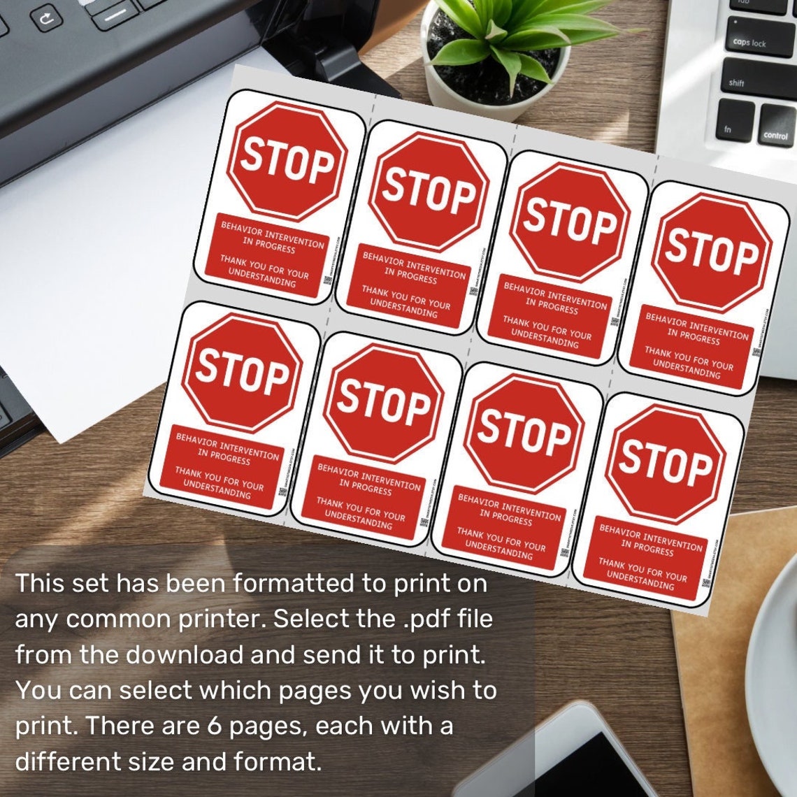 Behavior Intervention Sign, ABA Stop Sign, RBT Badge, BCBA Badge, Sped ...