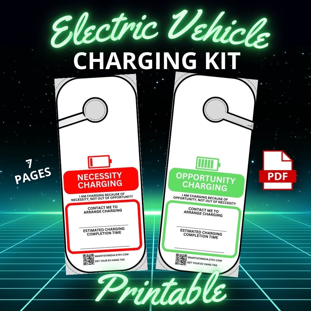 EV Charging Sign, Electric Vehicle Charging Status Sign, EV Etiquette ...