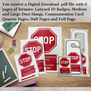 Behavior Intervention Sign, ABA Stop Sign, RBT Badge, BCBA Badge, Sped ...