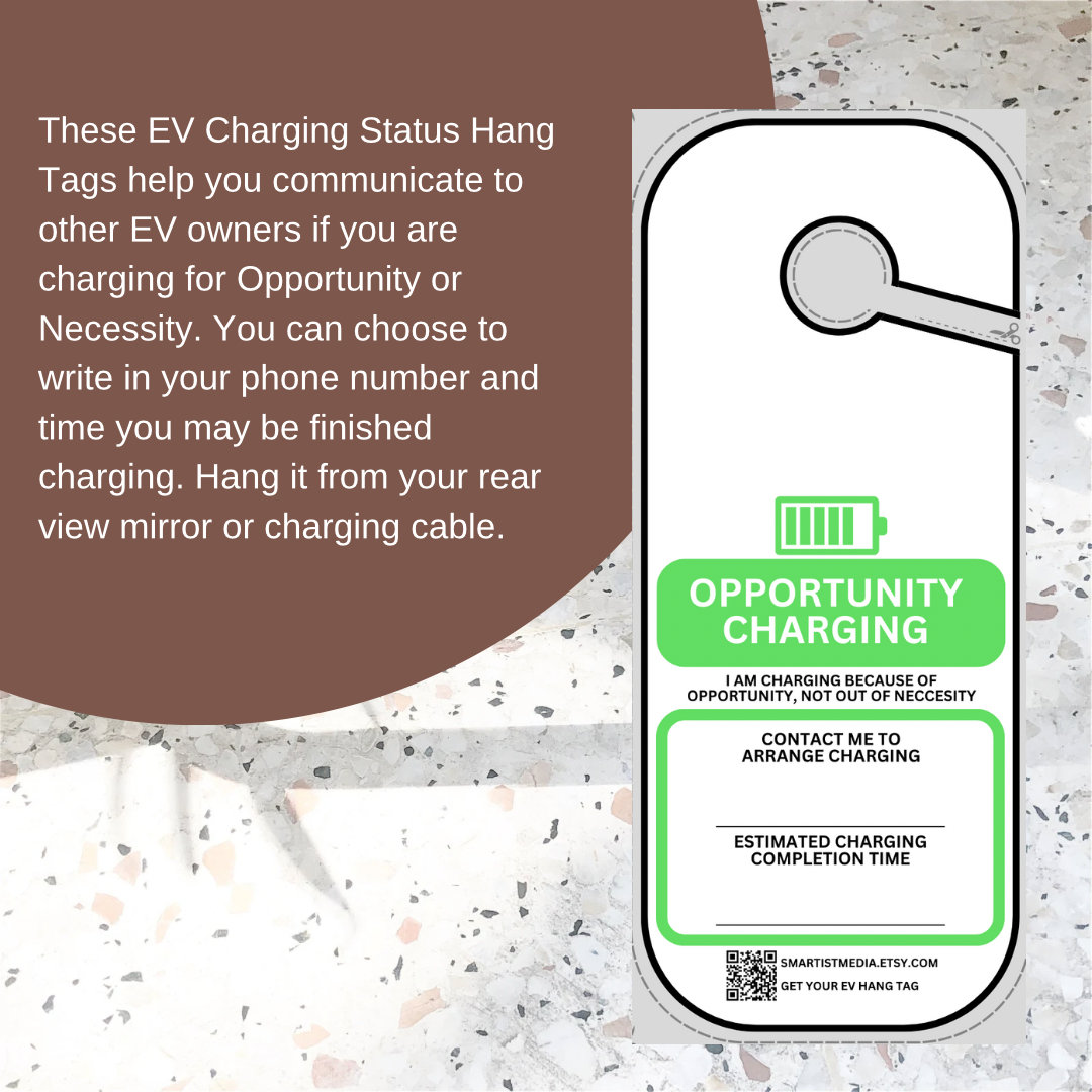 EV Charging Sign, Electric Vehicle Charging Status Sign, EV Etiquette ...