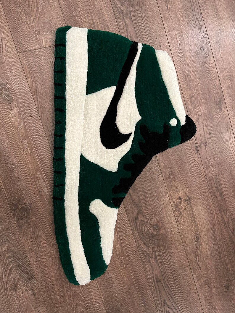 Handmade Nike Inspired Tufted Rug Unique Sneaker Art for Your Space ...