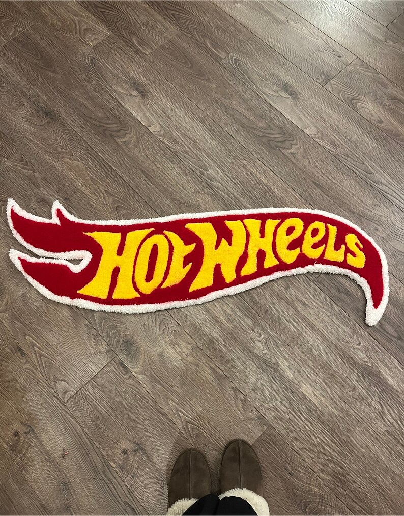 Custom Hotwheels Logo Tufted Rug Brighten up Your Room in Red and ...