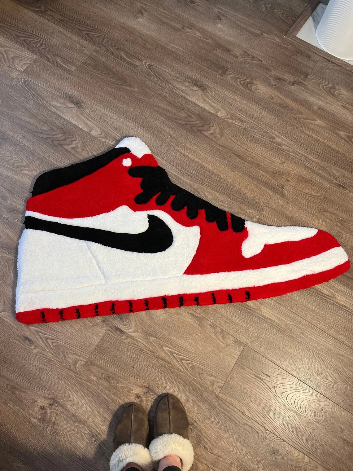 Handmade Nike Inspired Tufted Rug Unique Sneaker Art for Your Space ...