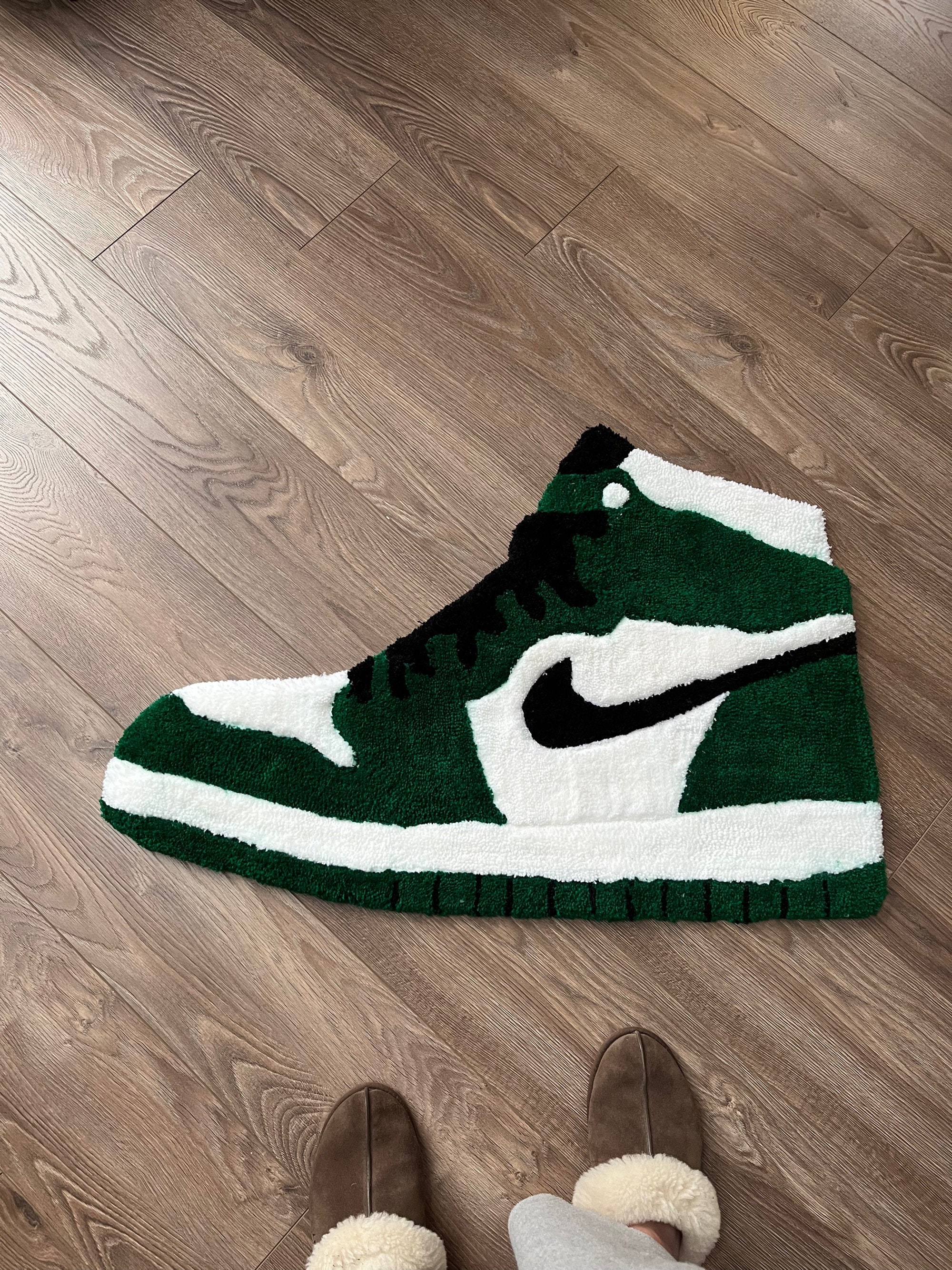Handmade Nike Inspired Tufted Rug Unique Sneaker Art for Your Space ...