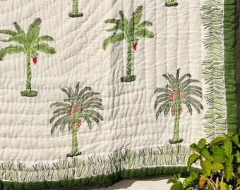 Palm Printed Quilt - Etsy