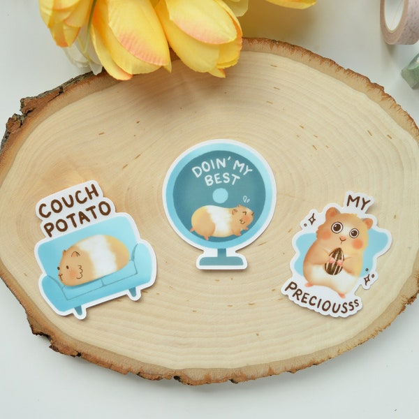 Sushi Dwarf Hamsters Sticker Pack. Hamster Decals, Hamster Cage ...