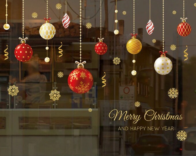 Christmas 2023 Window Decor 'merry Christmas' Decal for Glass Wall Red ...