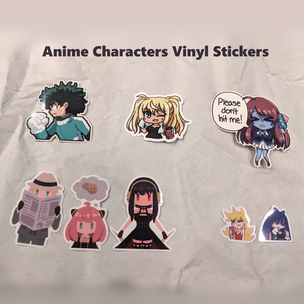 Anime Characters Vinyl Stickers - Etsy