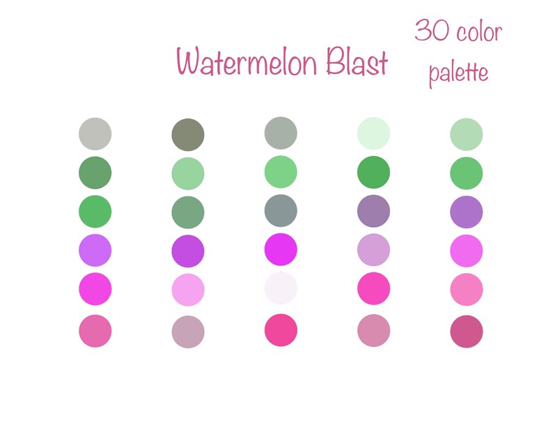 Procreate Color Palette, Swatches, Watermelon Blast. - Etsy