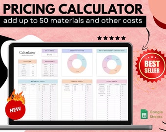 Pricing Calculator Spreadsheet, Price Handmade Products Google Sheet ...