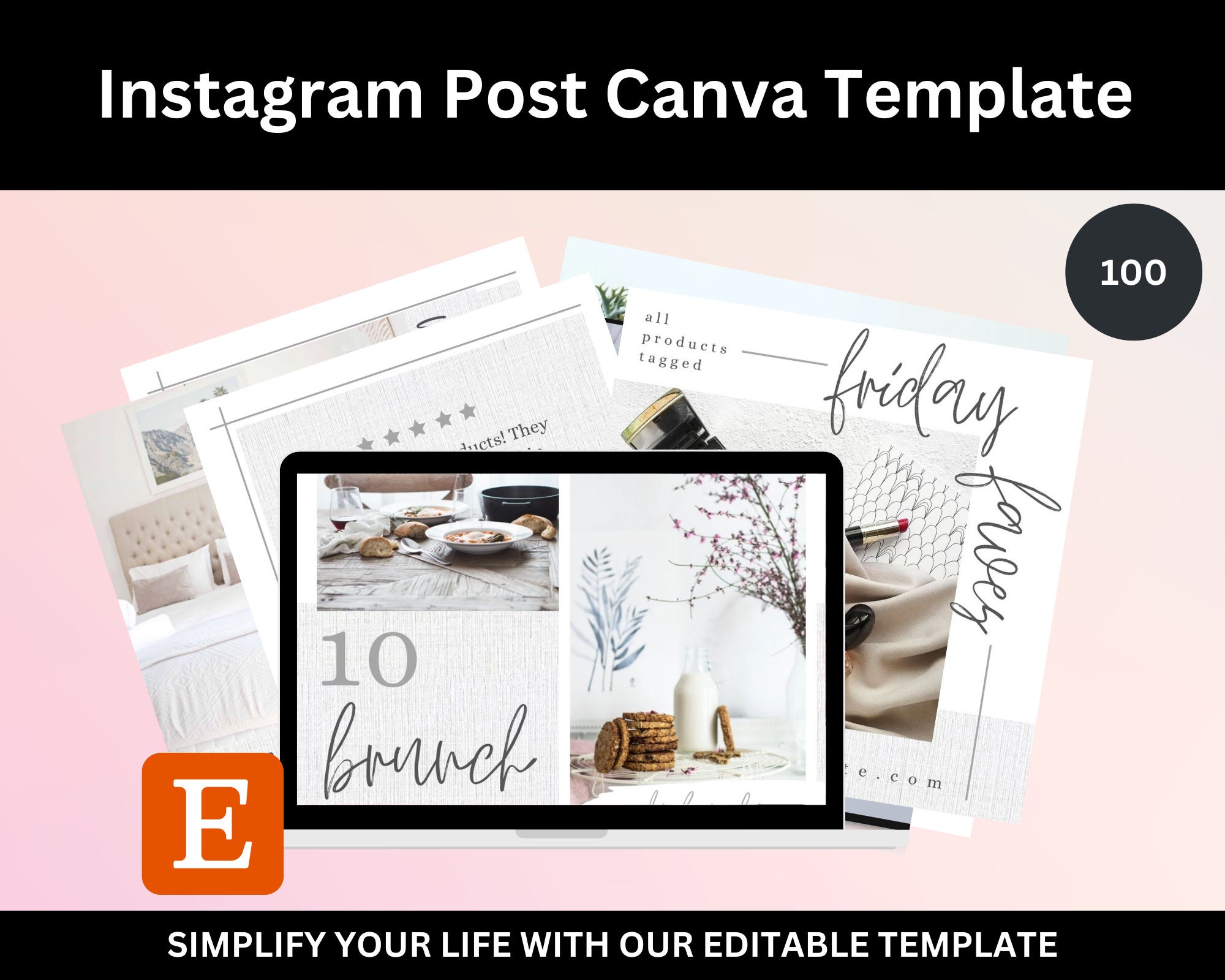 Editable Instagram Template, Review Template, Business Template, Social ...