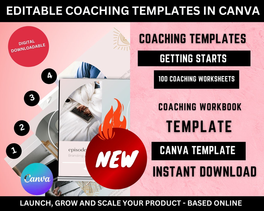 Editable Coaching Template, Coaching Workbook Template, Canva Template ...