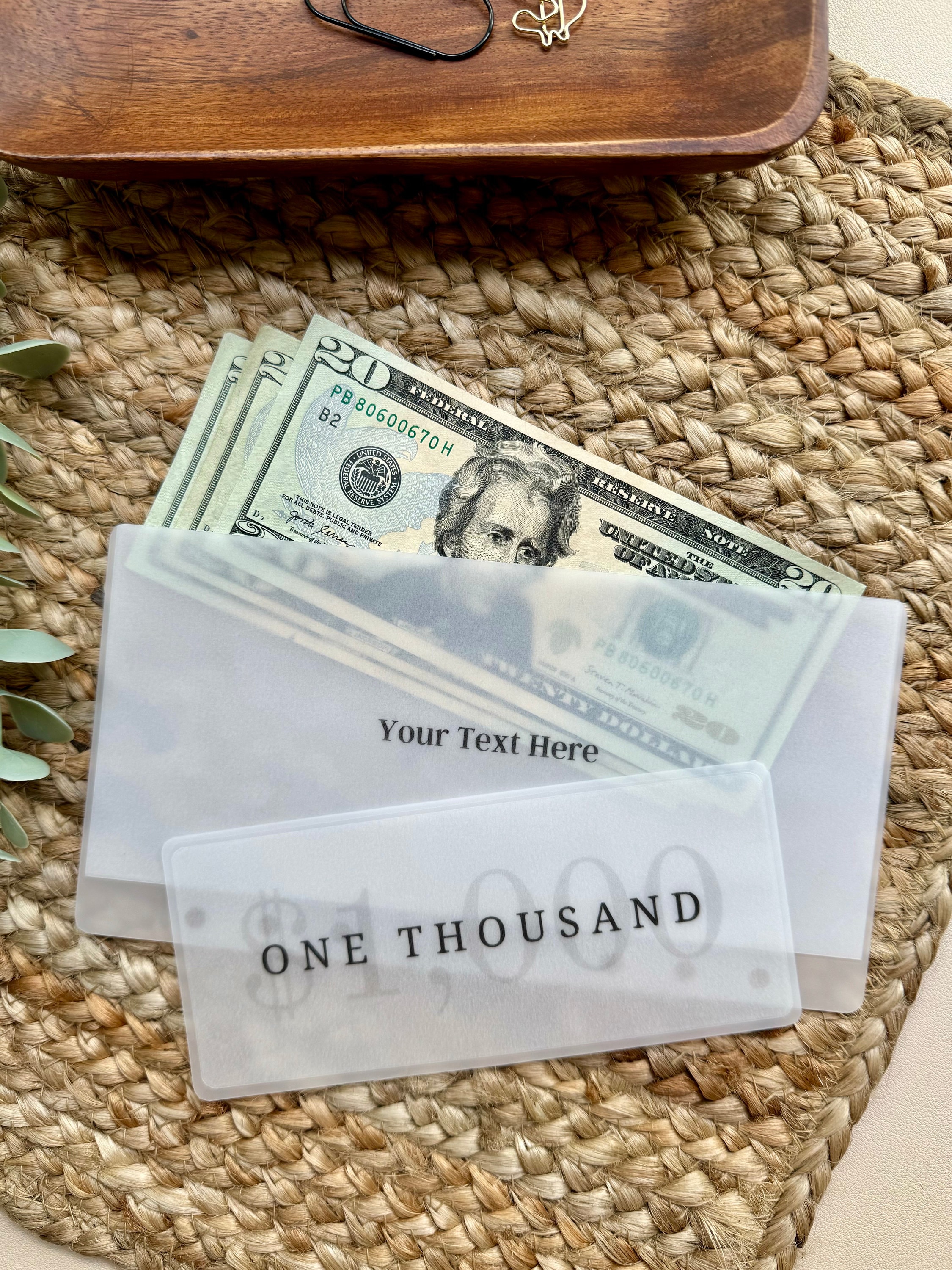 Cash Placeholders Set of 3 | Laminated Matte Vellum | Minimal Aesthetic ...