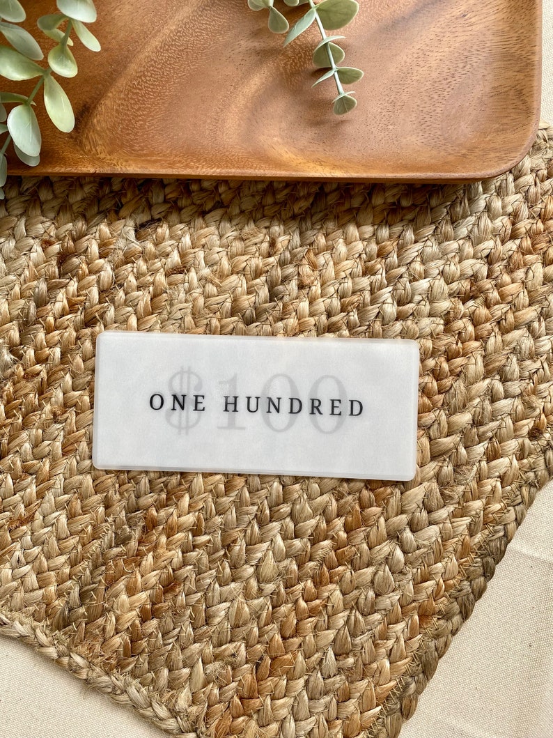 Cash Placeholders Set of 3 Laminated Matte Vellum Minimal Aesthetic - Etsy