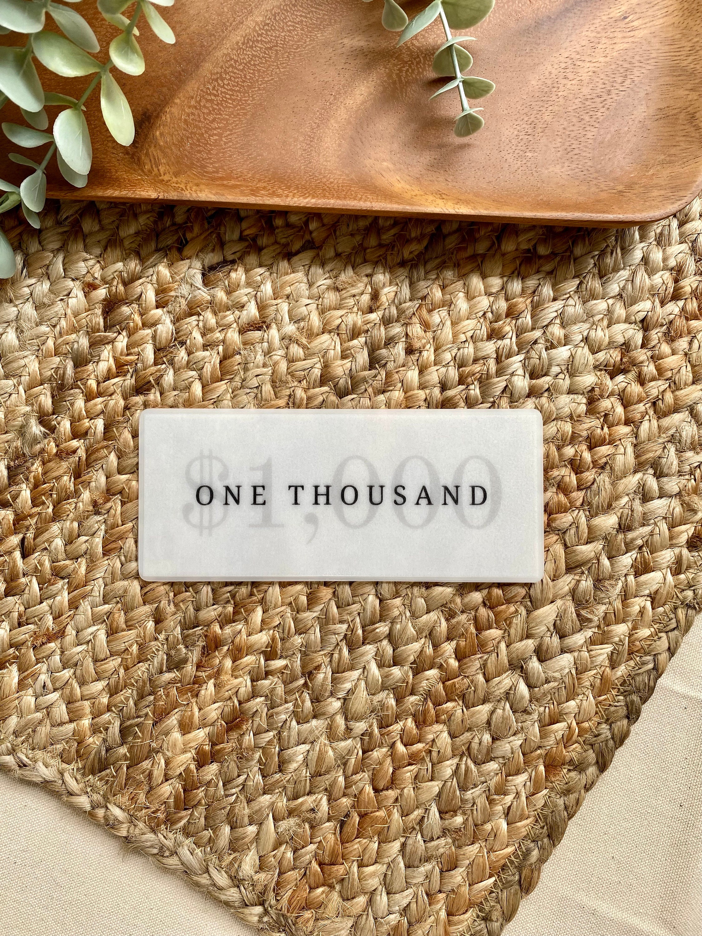 Cash Placeholders Set of 3 Laminated Matte Vellum Minimal Aesthetic - Etsy