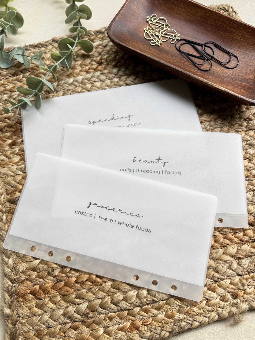 Custom A5 Cash Envelope – Laminated Matte Vellum, Minimalist Budget ...