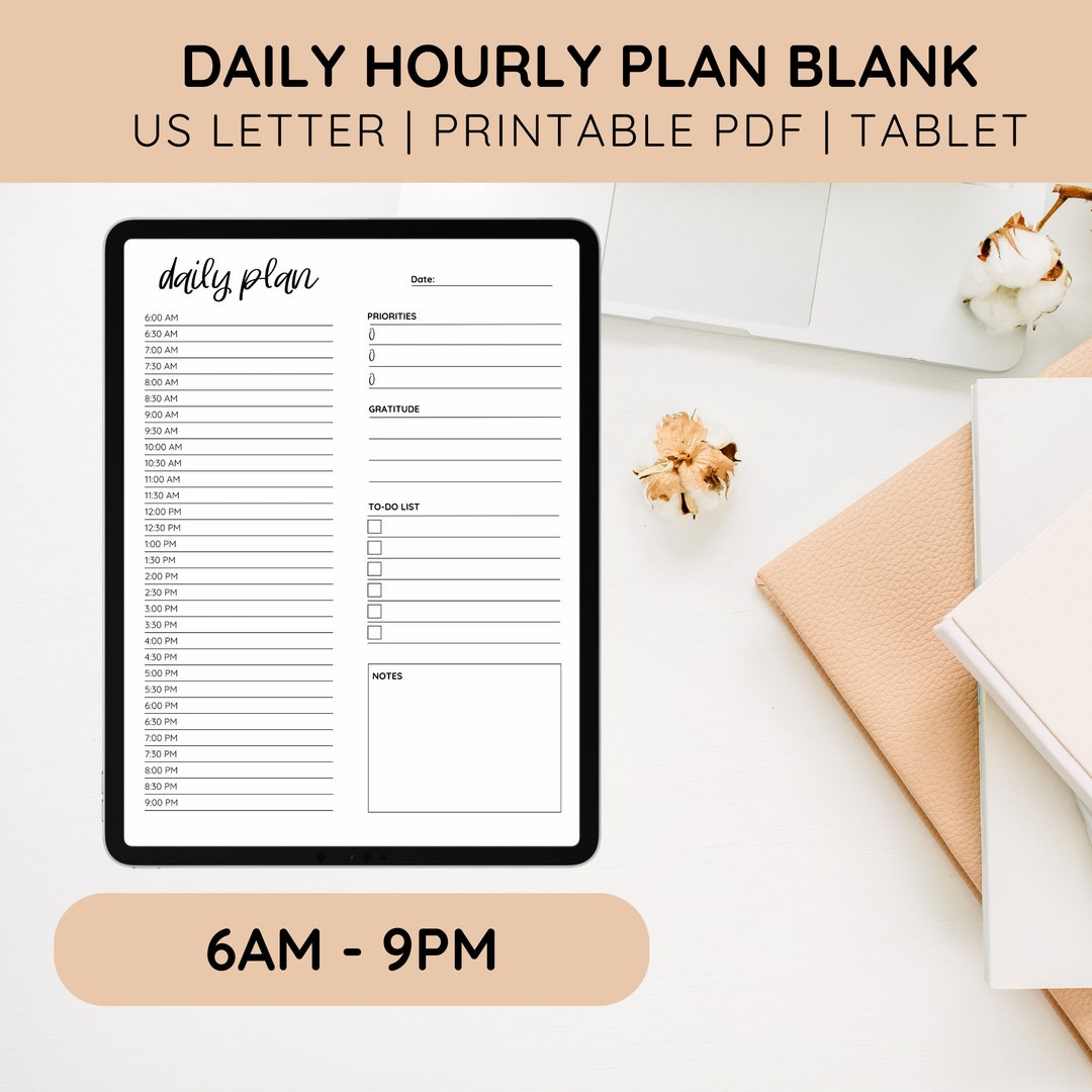 Daily Planner | Minimalist Hourly Schedule | to Do List | Goodnotes ...
