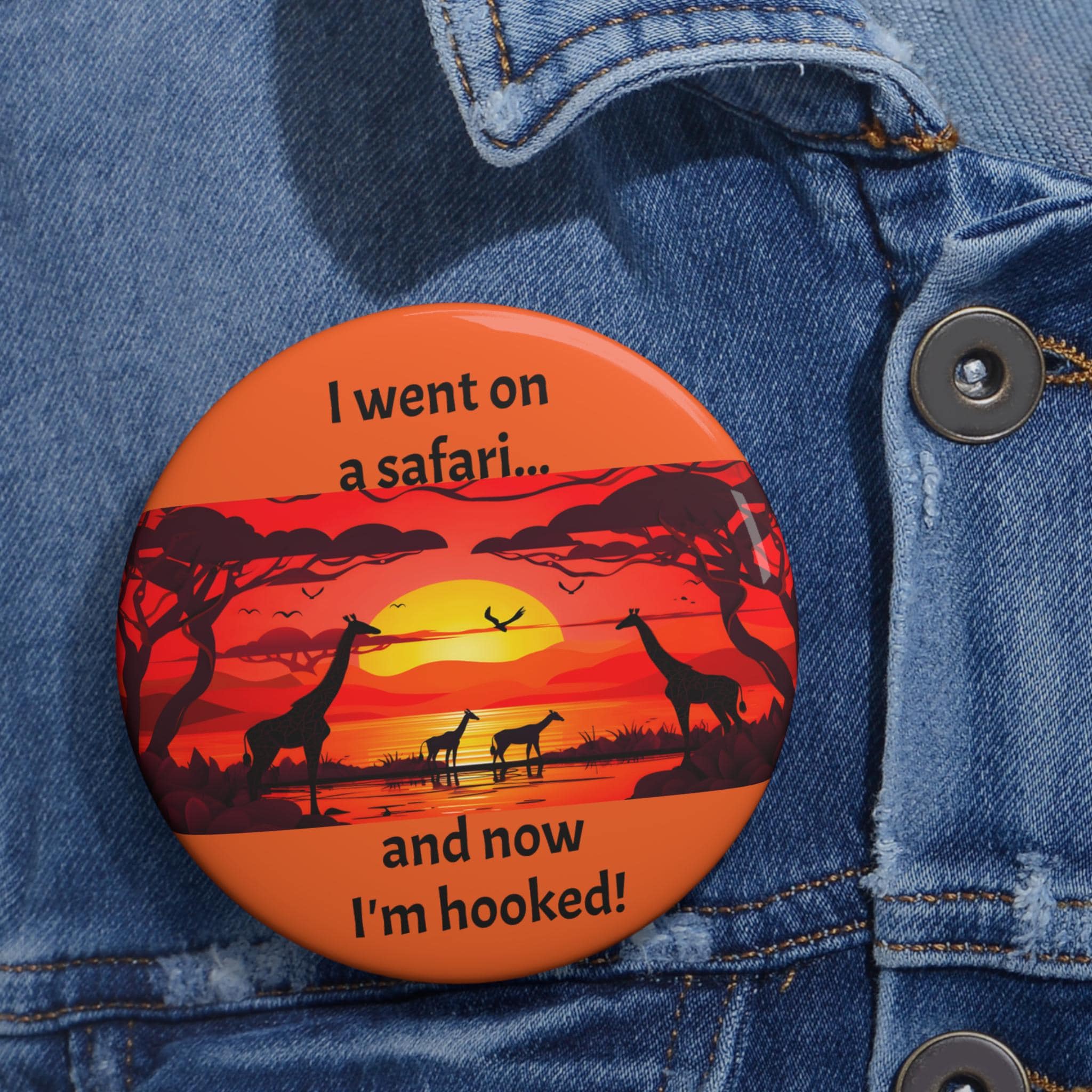 Safari Pin, Pin Button, Safari Theme, Fun Travel Pin, African Theme ...