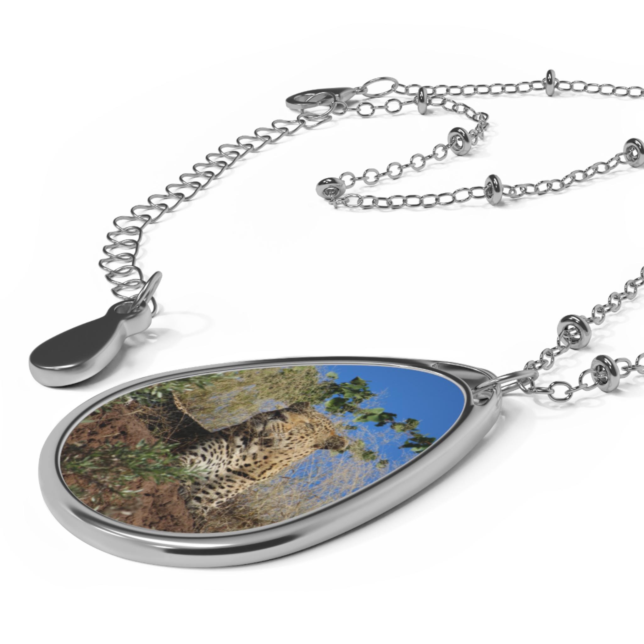 Wildlife Necklace, South Africa Leopard, Jewelry, Oval Pendant, African ...