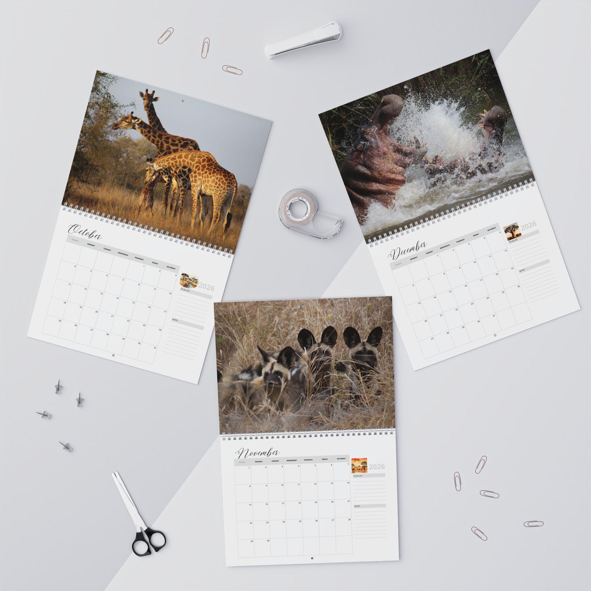 2026 Safari Calendar - African Wildlife Photography Wall Calendar - Etsy