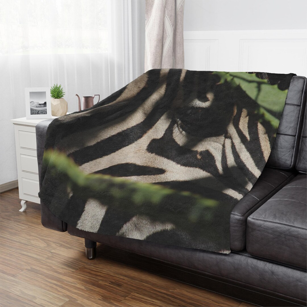 Zebra Print Microfiber Fleece Blanket: Wildlife Safari Throw (50x60) - Etsy