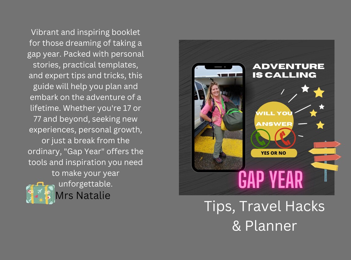 Digital ,gap Year Planner, Printable Template, Adventure Planner ...
