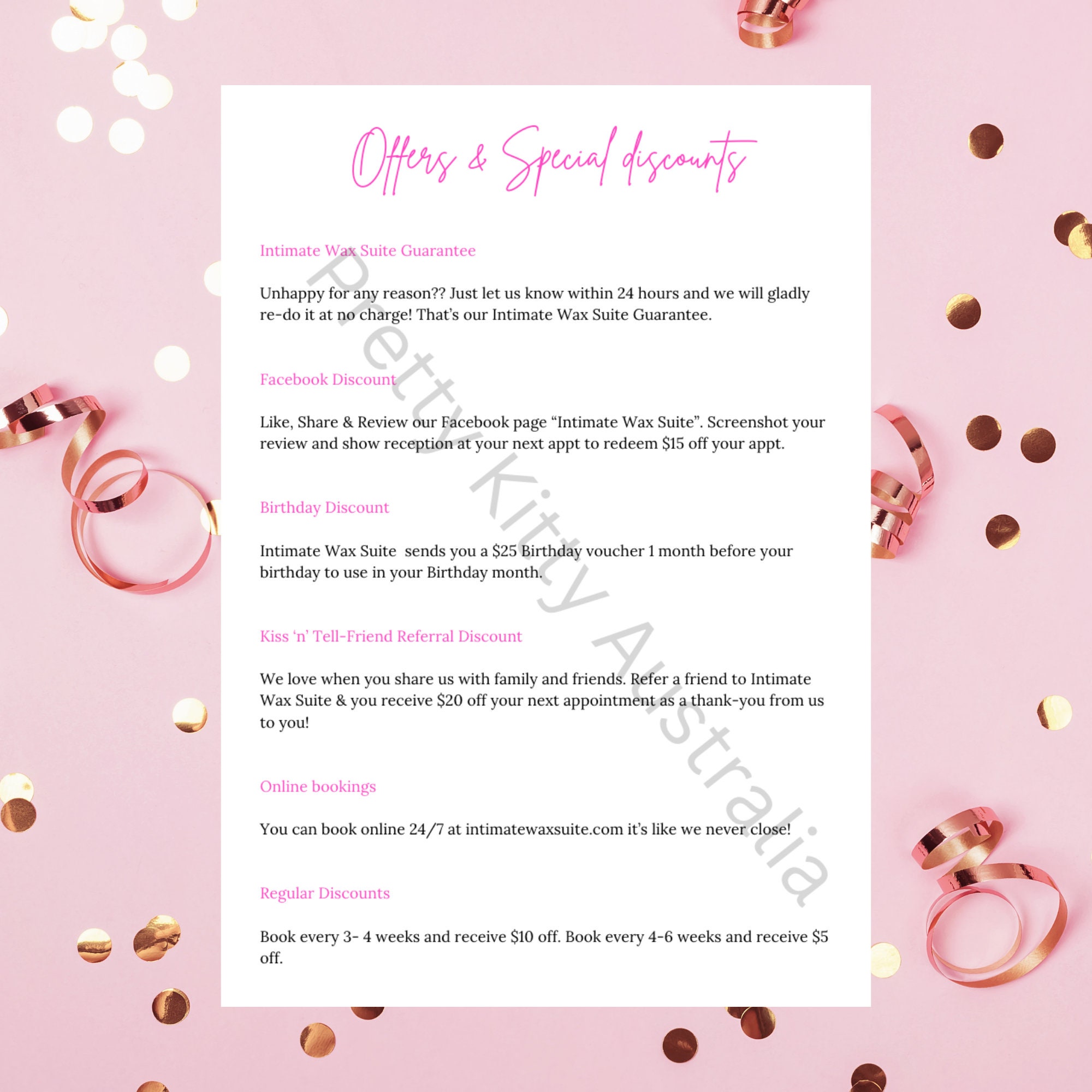 Client Welcome Letter,beauty Salon Templates,esthetician Forms,waxing ...