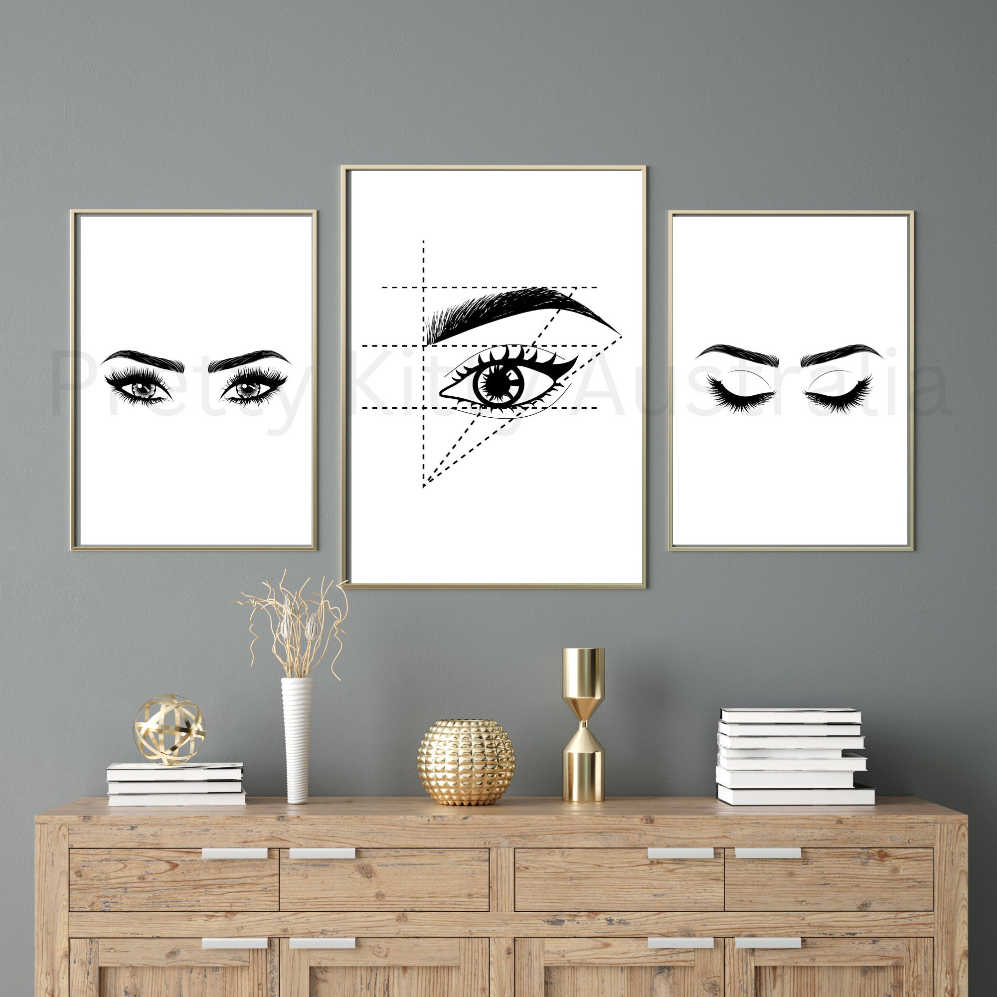 Eyebrow Wall Art - Eyebrow Mapping - Digital Prints - Salon Decor ...