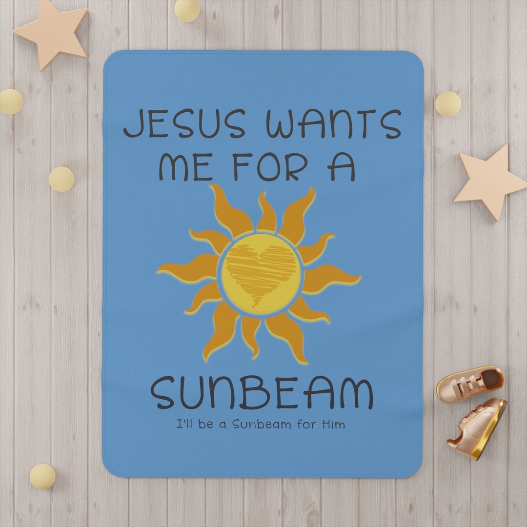 Blue Jesus Wants Me for A Sunbeam Toddler Blanket, LDS Baptism Gift - Etsy