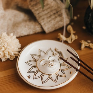 Incense Holder, Pottery Holder, Sun Design Holder, Ceramic Stick ...