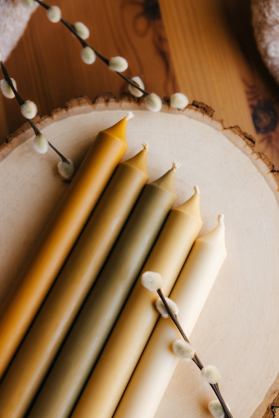 Tall Colored Boho Taper Candle, Beeswax Candle, Fall Taper Candles ...
