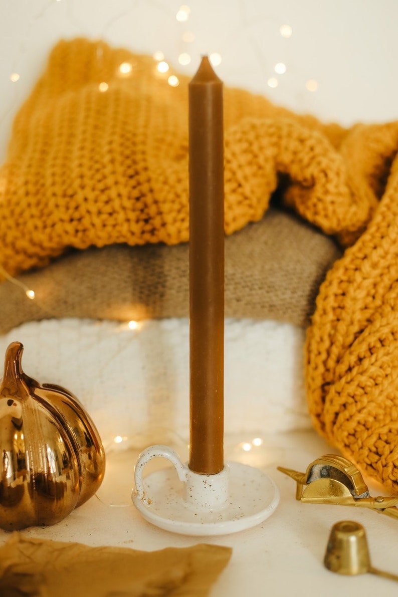 Tall Boho Candle Beeswax Tapers Fall Colored Taper Candles - Etsy