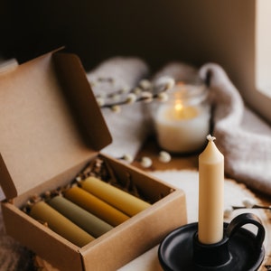 Short Taper Candle Set, Beeswax Colored Candle, Light Boho Style Candle ...