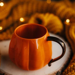 Pumpkin Shaped Mug, Orange Pumpkin Cup, Hello Pumpkin, Fall Mug ...