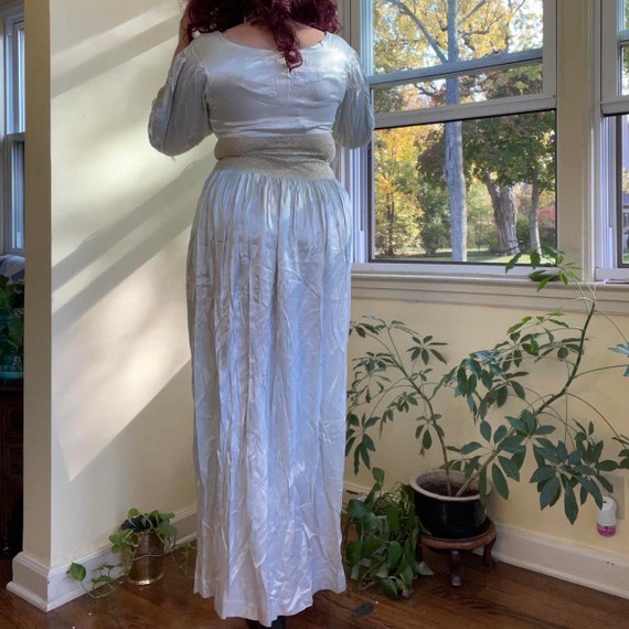 amazing antique 1930s pale blue cold rayon puffed sle… - Gem