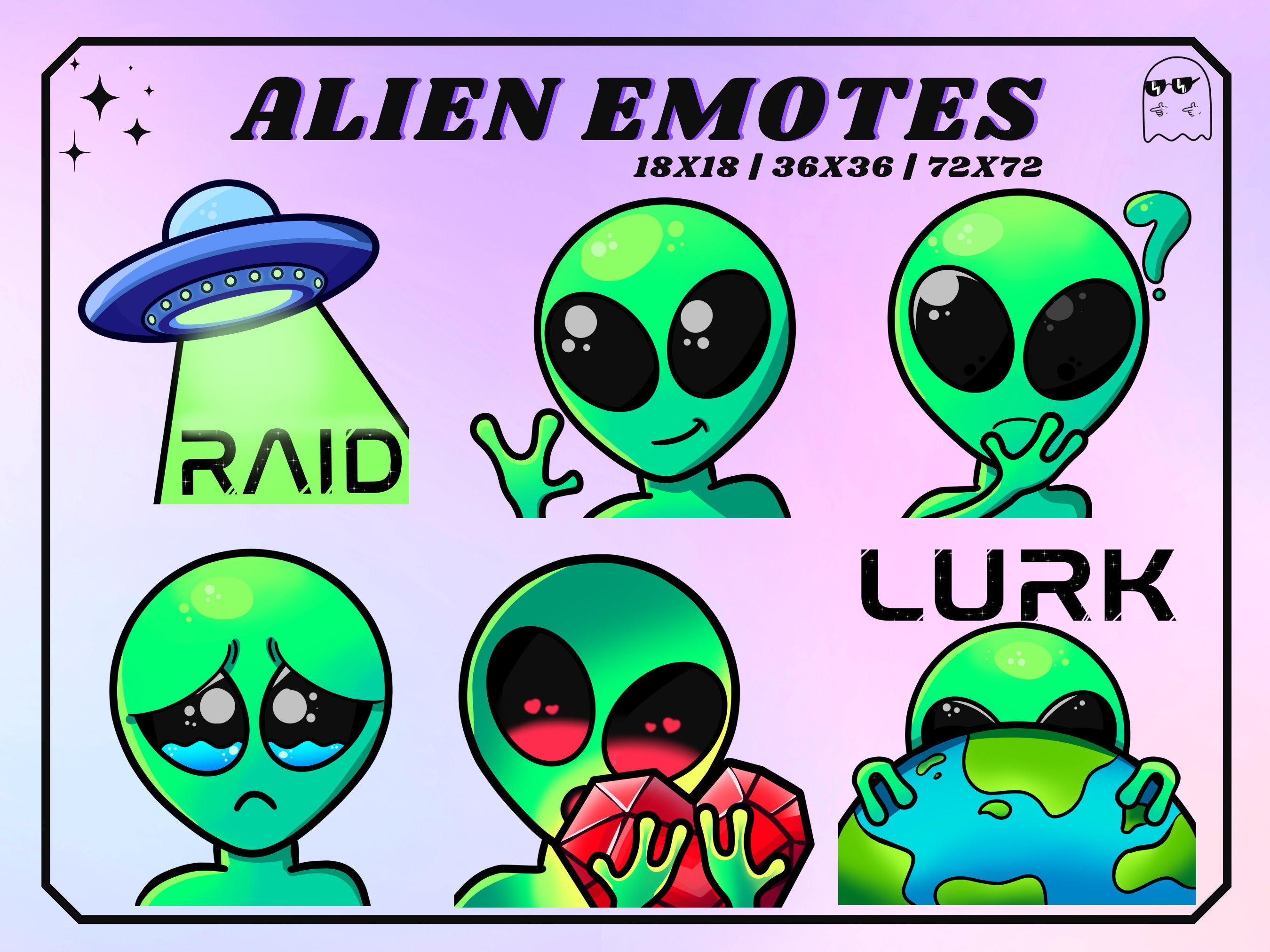 Alien Twitch/discord Emote Pack - Etsy