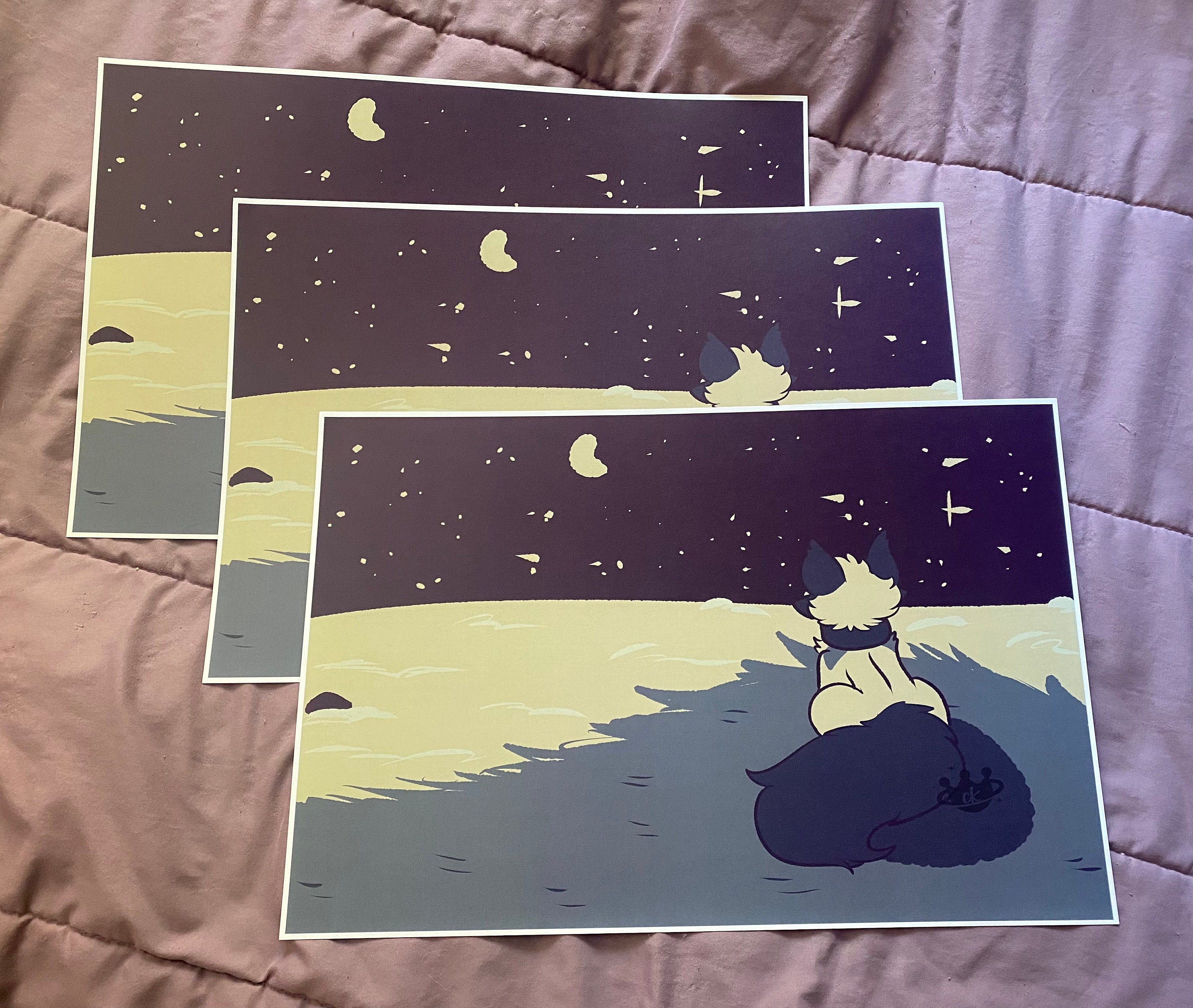 Somber Night 12x18 Furry Art Print - Etsy
