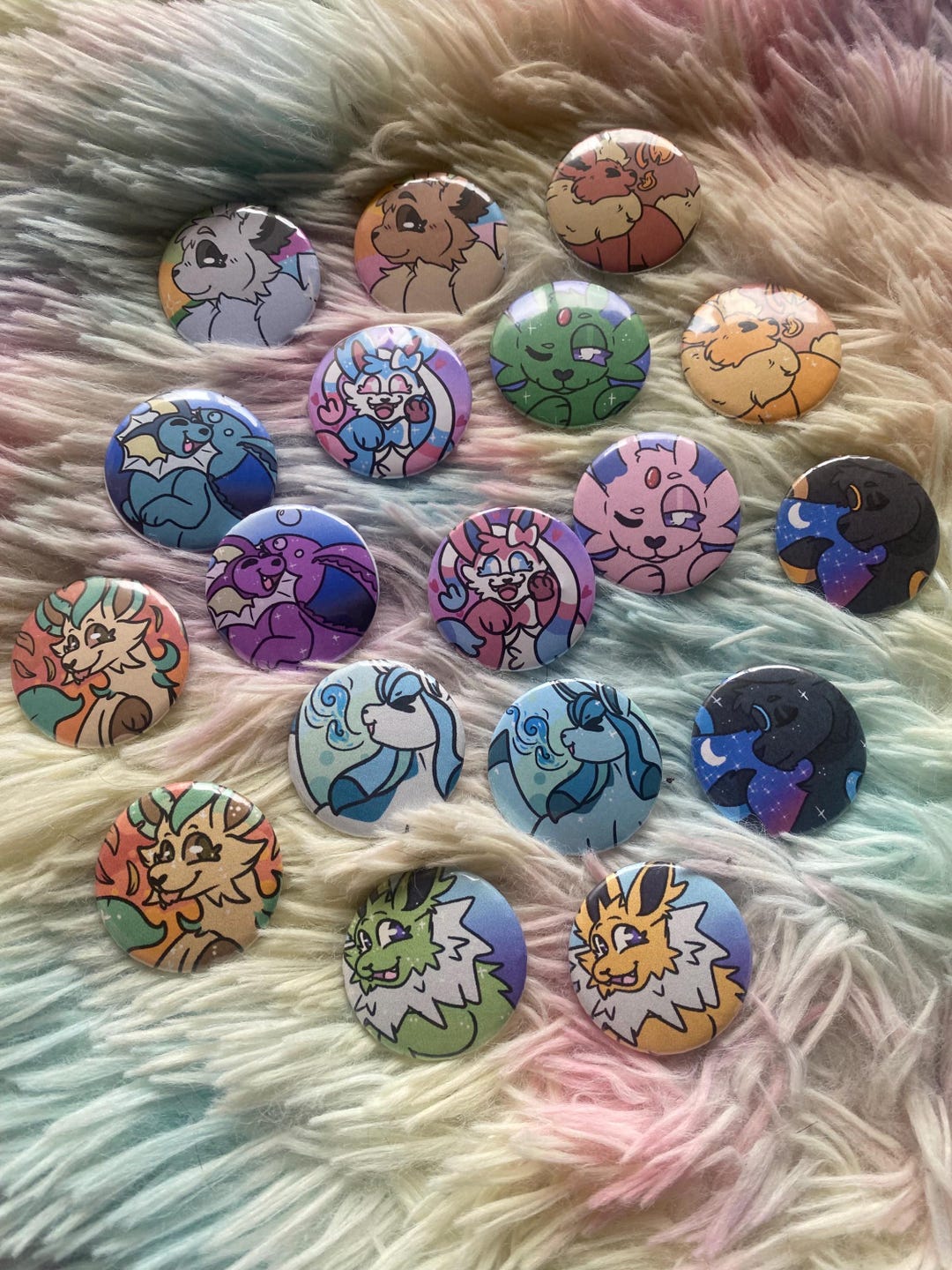 Eeveelution, Pokemon Buttons - Etsy