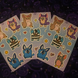 Furby Sticker Sheet || Stickers for Journal, Laptop, Waterbottle - Etsy
