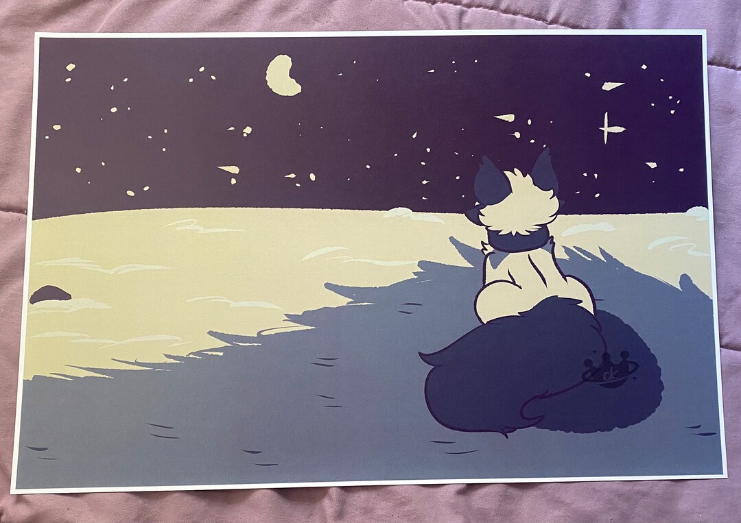 Somber Night ; 12"x18" Furry Art Print - Etsy