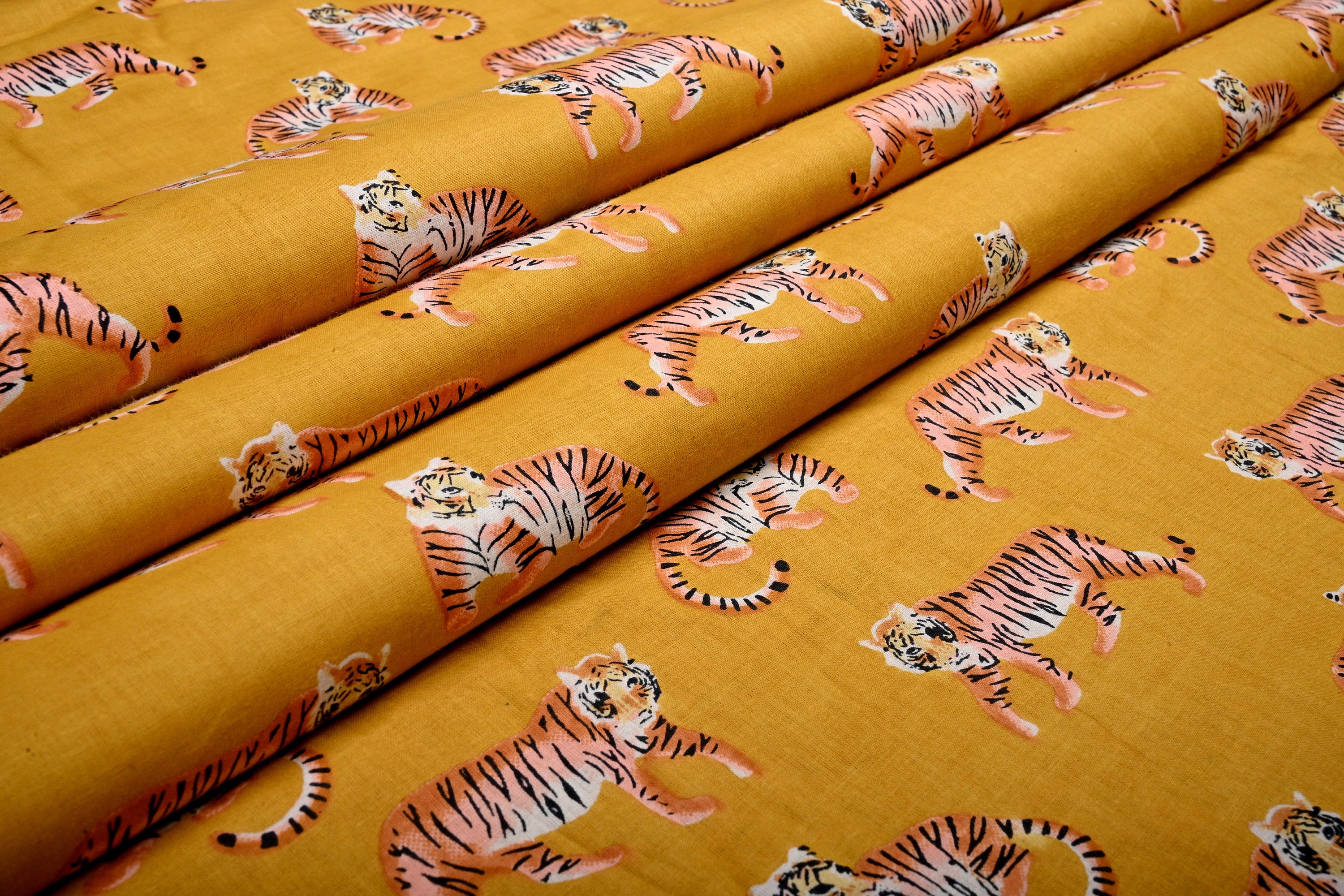 Tibetan Tiger Print Fabric, Vintage Cotton Fabric, Fabric by T He Yard ...