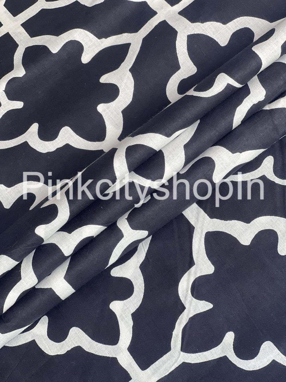 Black & White Cotton Fabric, Tile Pattern Fabric, Fabric by the Yard ...