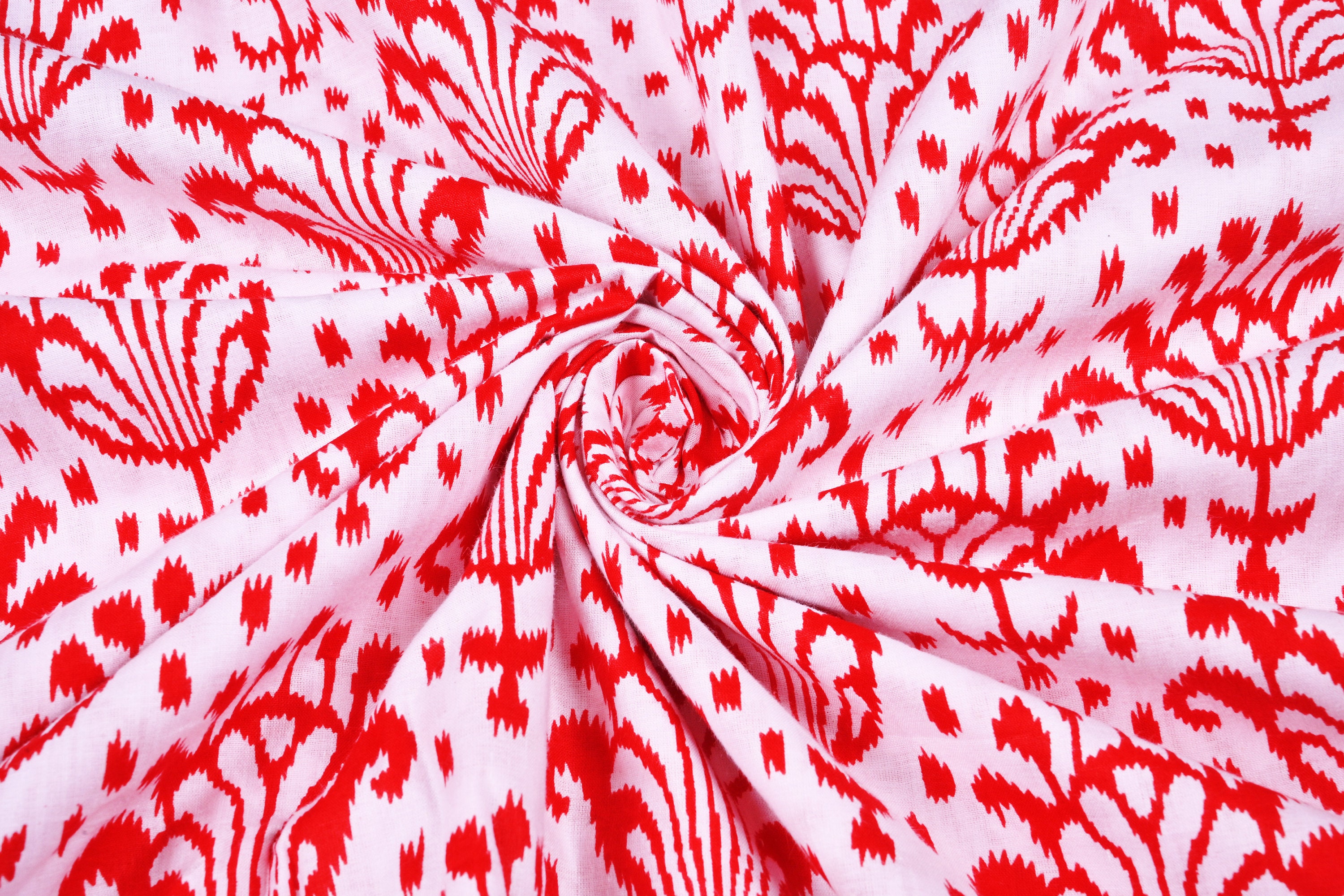 Red Ikat Print Fabric, 100% Cotton Fabric, Indian Cotton Voile, Kids ...