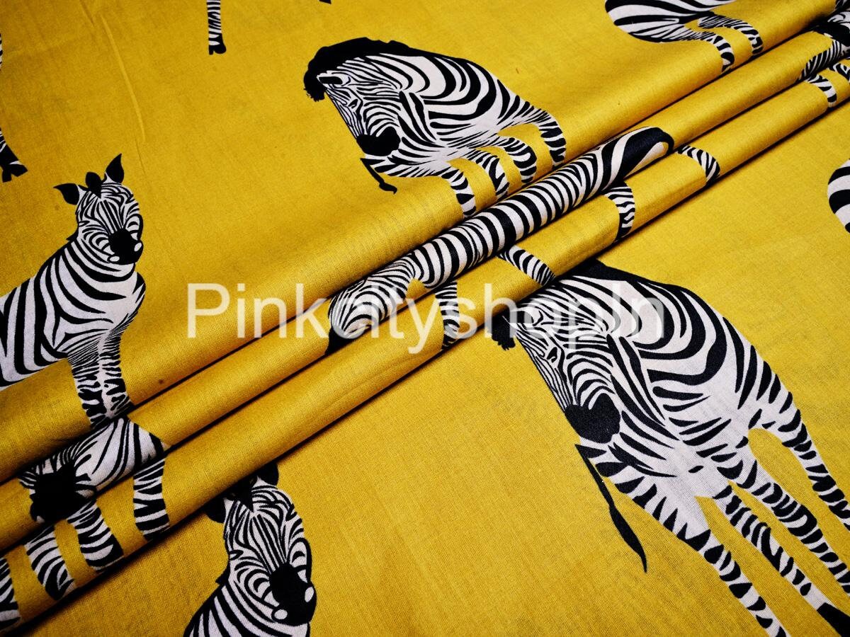 Yellow Zebra Print Fabric