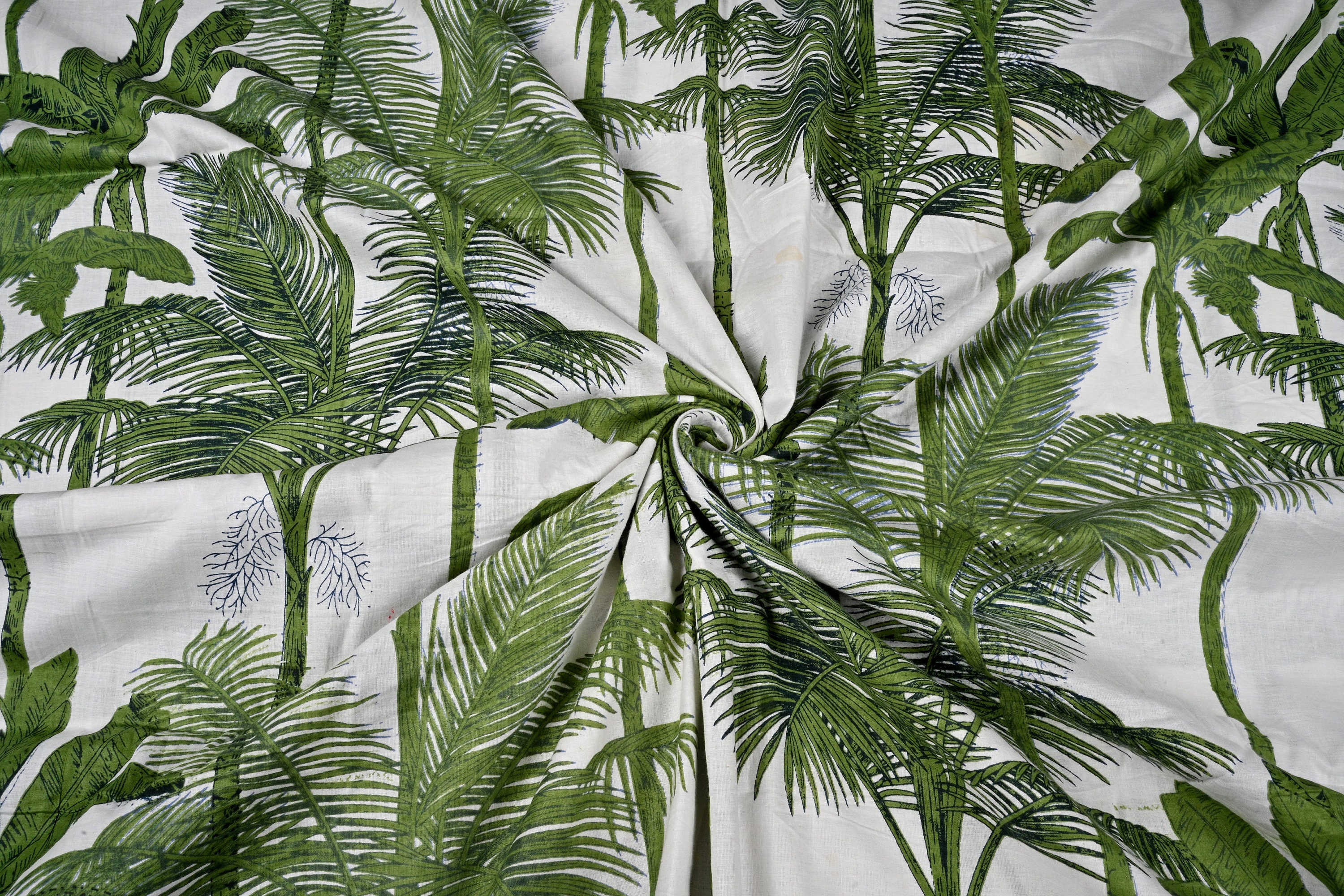 Palm Tree Cotton Fabric Indian Pure Cotton Fabric Soft - Etsy