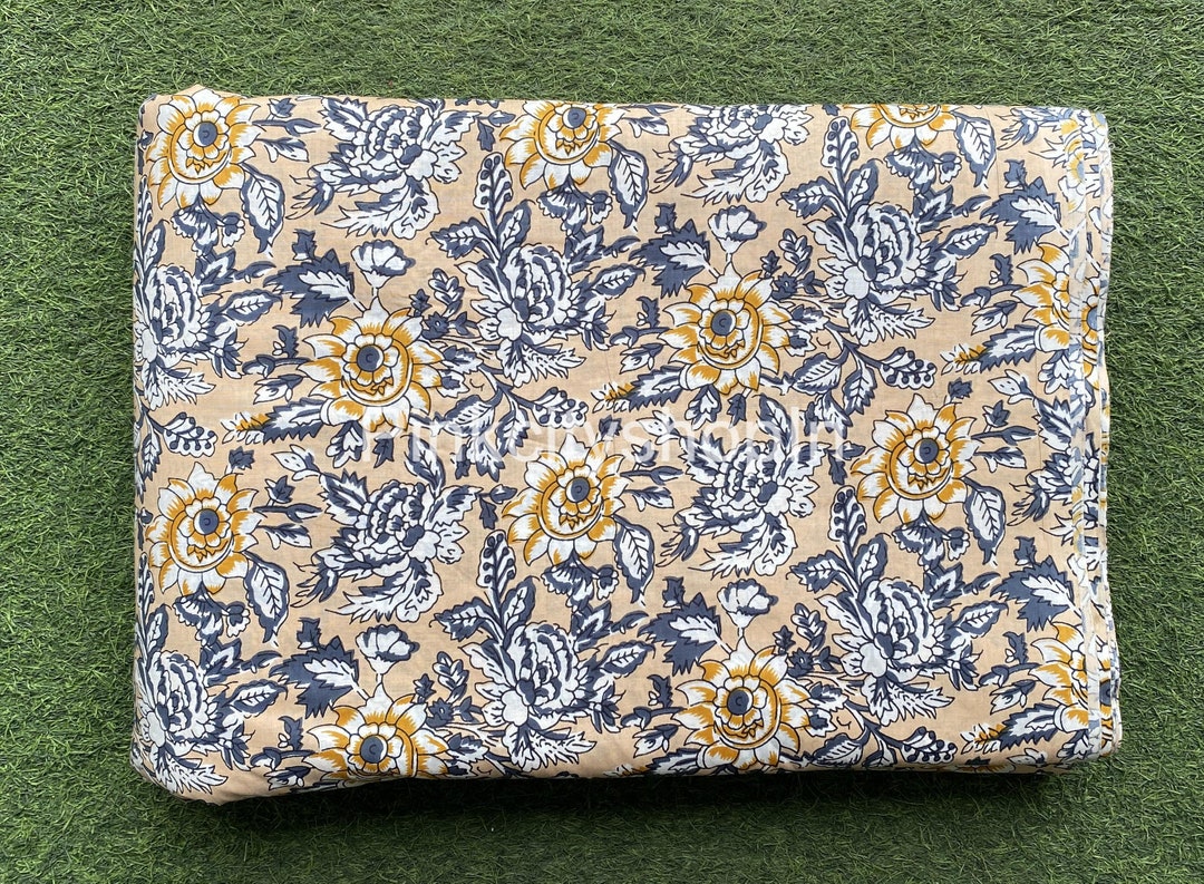 Indian Hand Block Print Soft Fabric Cloth by the Meter, Exclusive ...