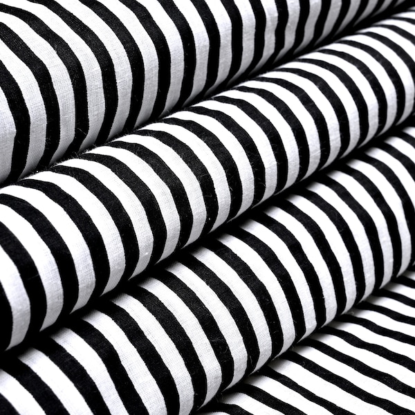 Black and White Stripe Fabric - Etsy