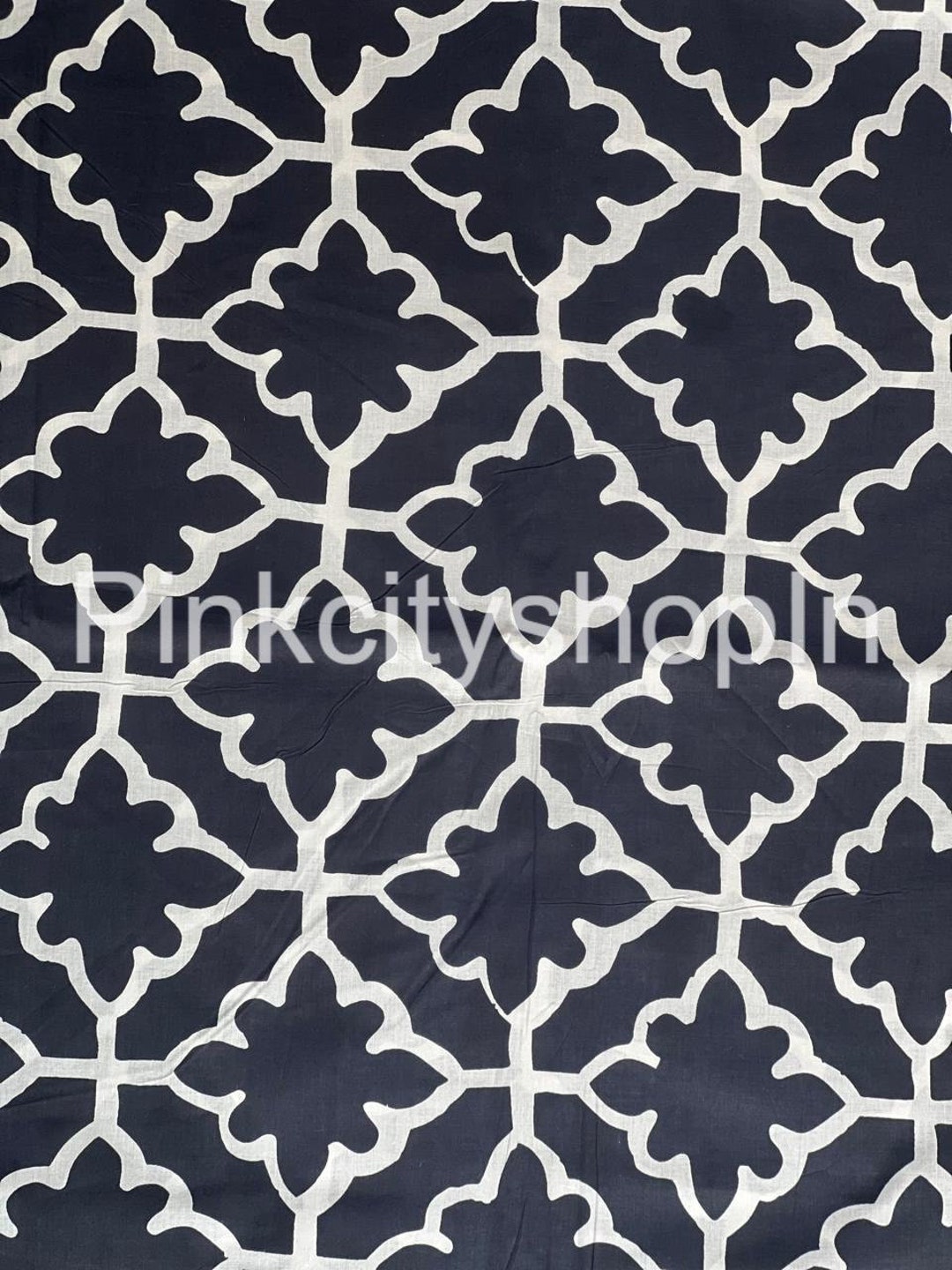 Black & White Cotton Fabric, Tile Pattern Fabric, Fabric by the Yard ...